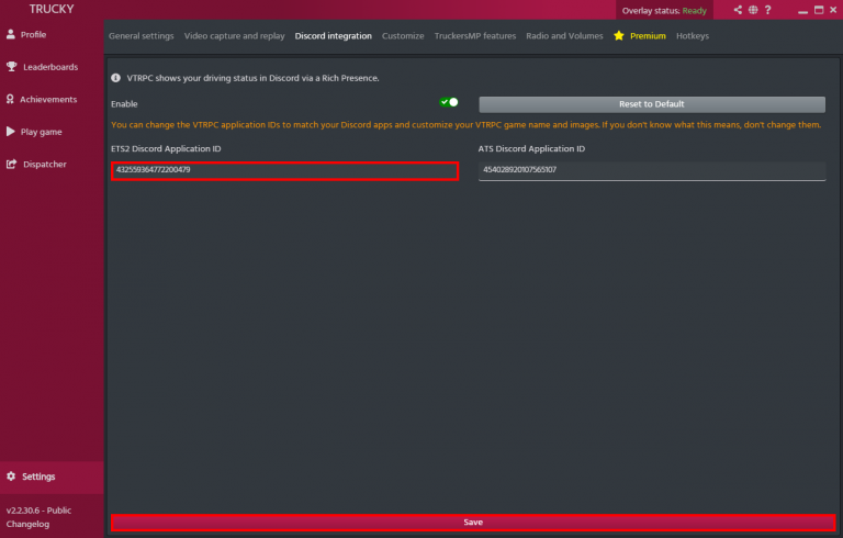 Configure your Discord Rich Presence Application - Trucky - The Virtual ...
