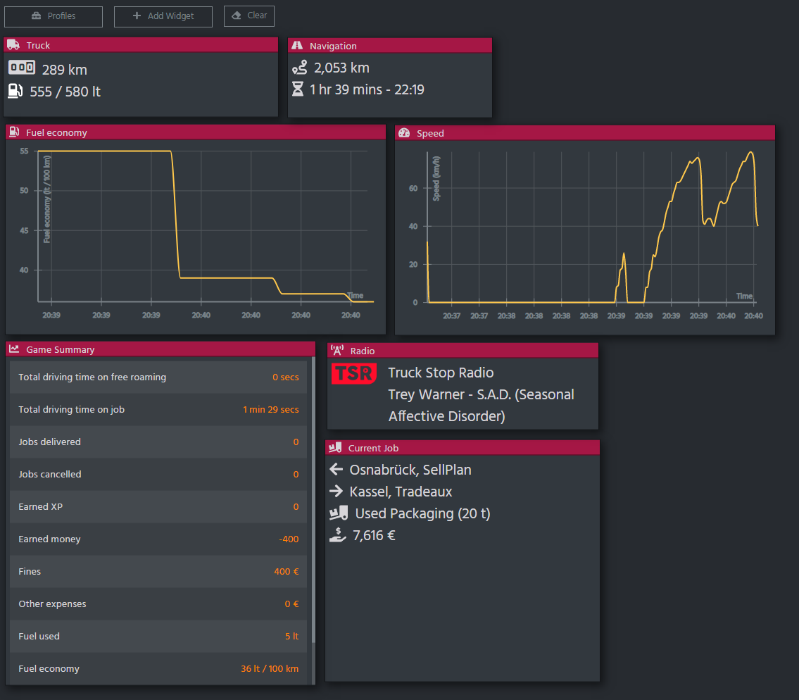 Desktop Helper: Profiles - Trucky - The Virtual Trucker Companion App