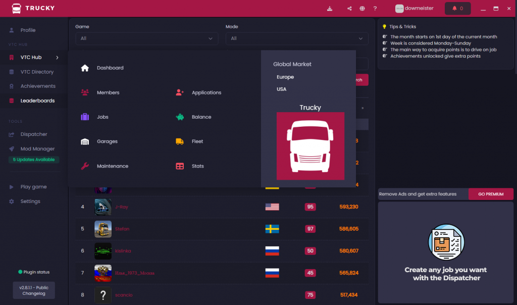Trucky for Windows 2.8 - November Update - Trucky - The Virtual Trucker ...