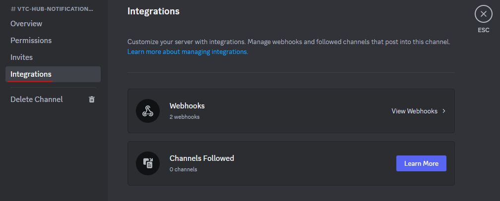 VTC Hub Discord Integration - Webhooks for publishing automatic messages like completed jobs ...